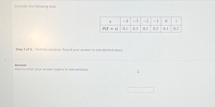 Solved Consider the following data: X Answer How to enter | Chegg.com