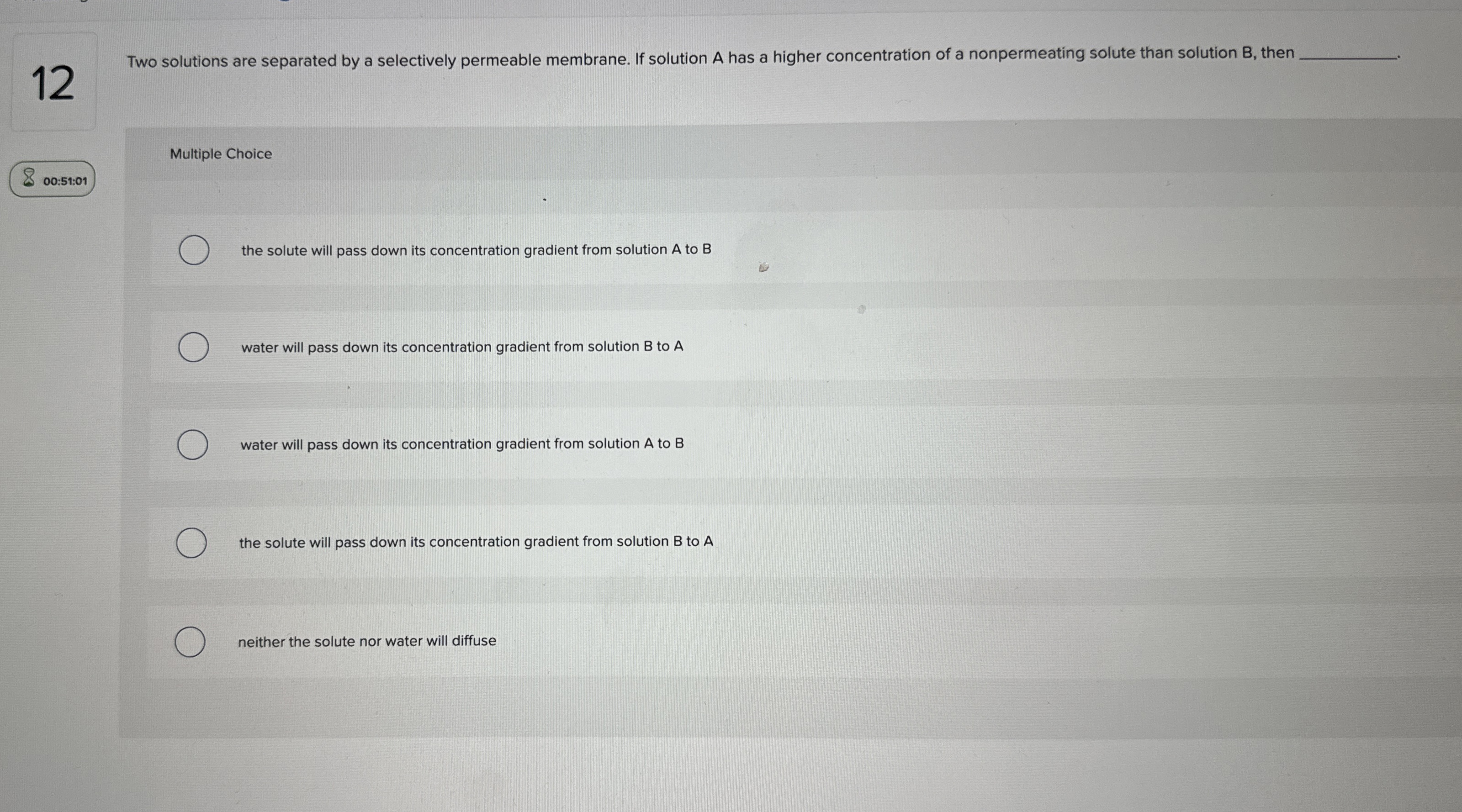 Solved 12Two solutions are separated by a selectively | Chegg.com