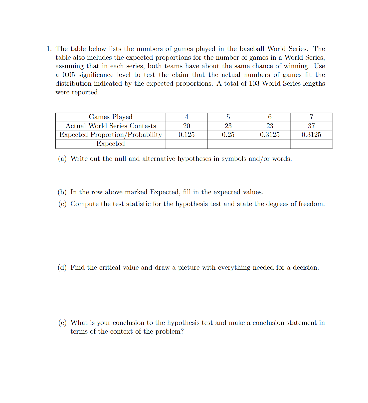 Solved The table below lists the numbers of games played in | Chegg.com