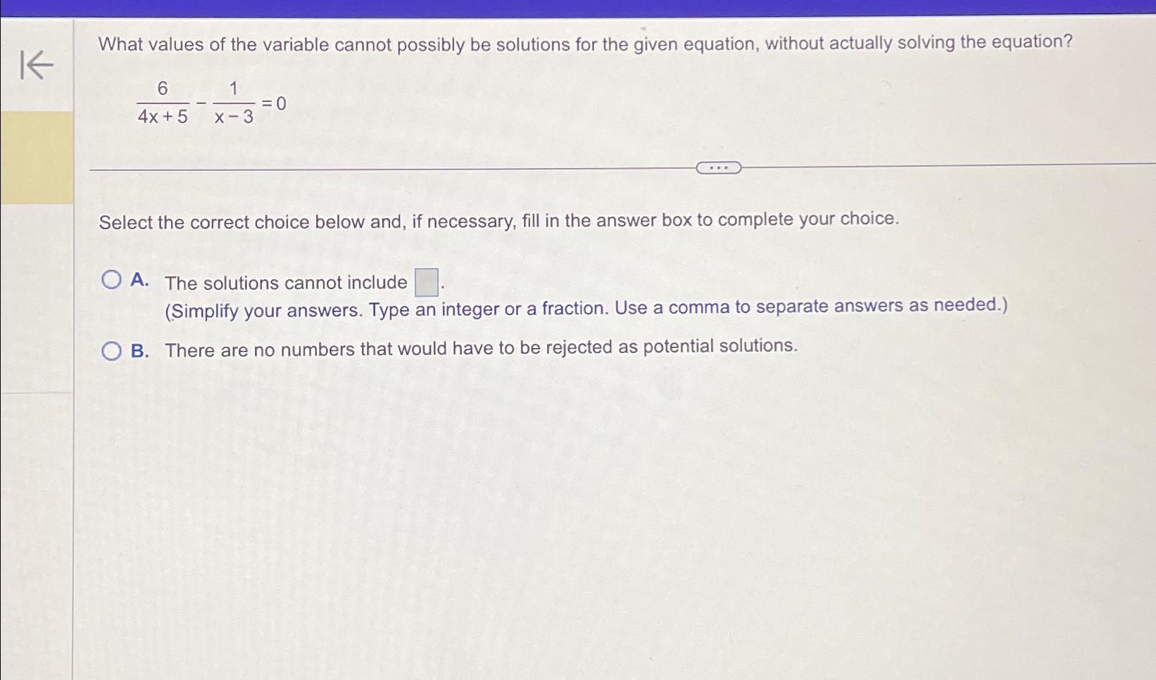 Solved What values of the variable cannot possibly be | Chegg.com