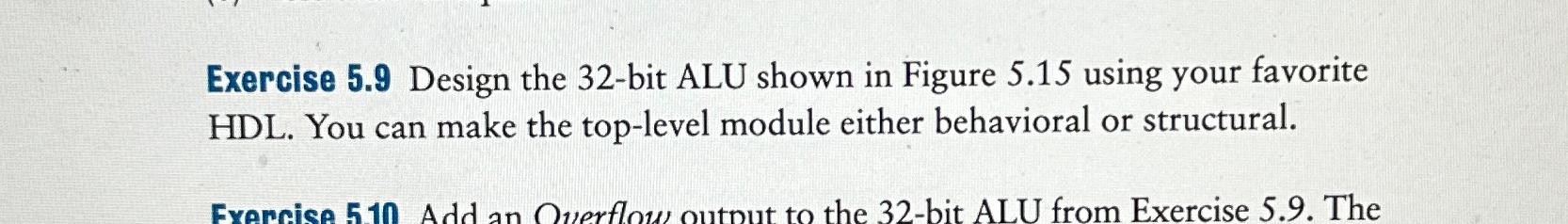Solved Exercise 5.9 ﻿Design the 32-bit ALU shown in Figure | Chegg.com
