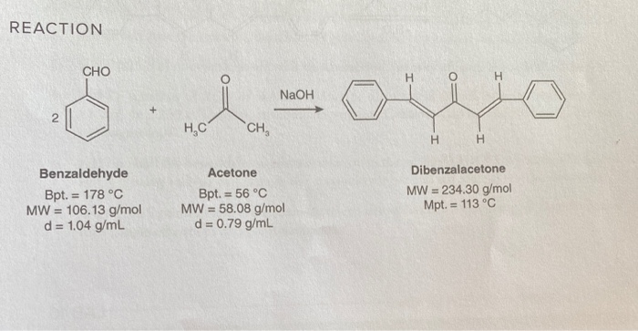 Solved 2 mol benzaldehye reacts with Imol acetone | Chegg.com