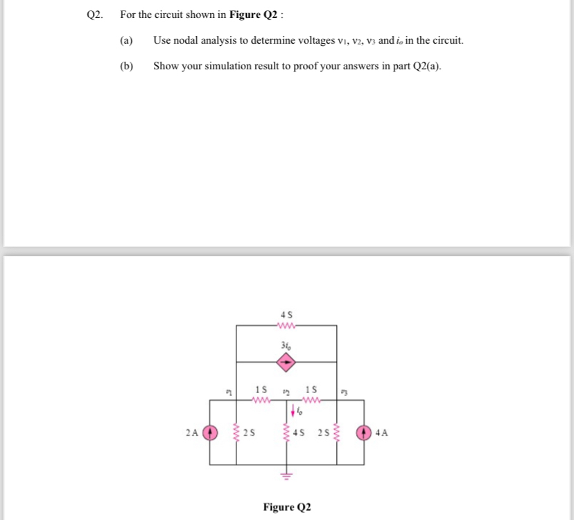 Solved Q2. ﻿For the circuit shown in Figure Q2 ﻿:(a) ﻿Use | Chegg.com