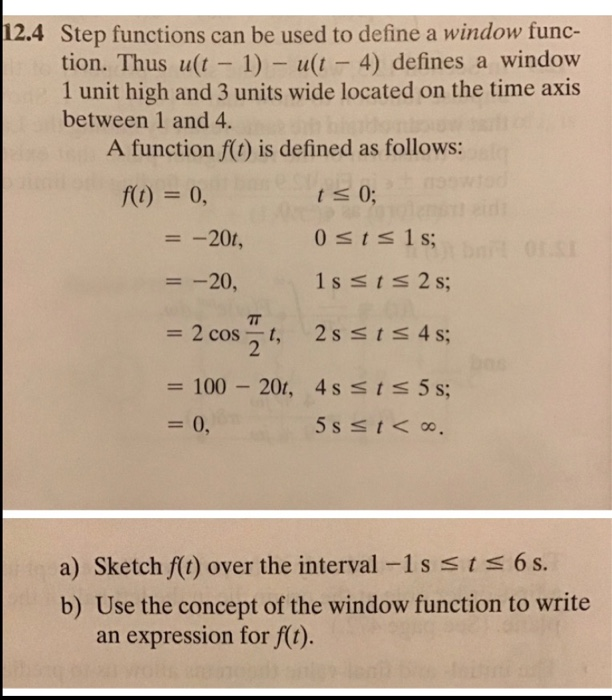 Solved 12.4 Step functions can be used to define a window | Chegg.com