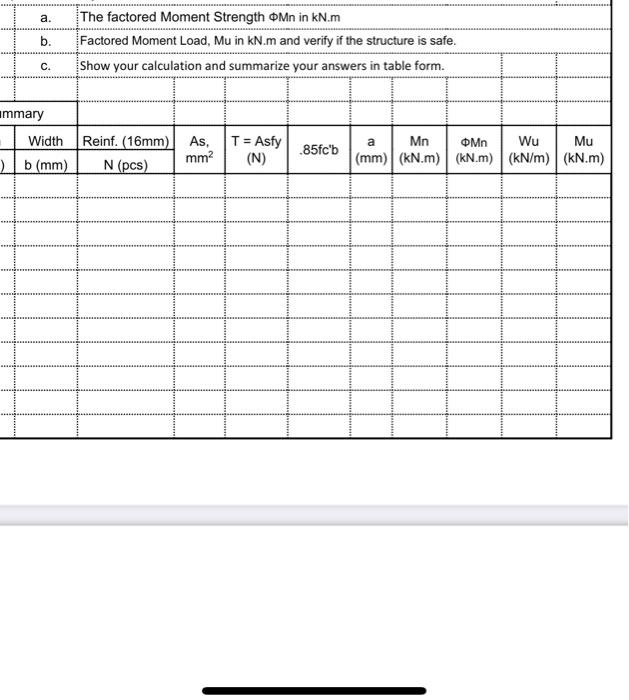 Solved Gwe: LENGTH = 10.85m fc = 25 MPa RATIO = 1.5 Sied | Chegg.com