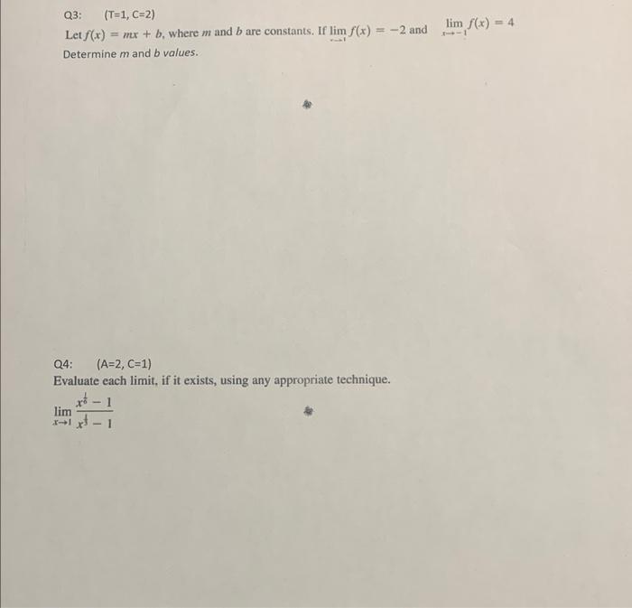 Solved Q3: (T=1,C=2) Let f(x)=mx+b, where m and b are | Chegg.com