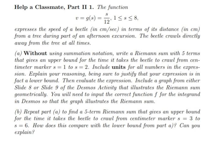 Solved Help a Classmate, Part II 1. The function | Chegg.com
