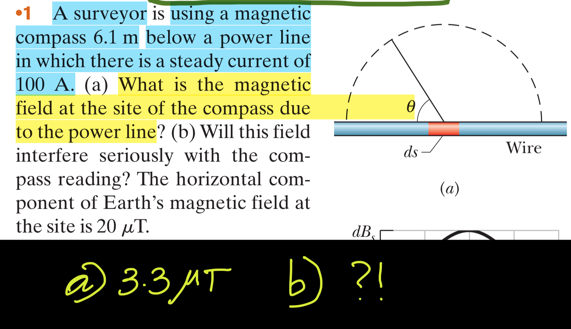 Solved -1 ﻿A surveyor is using a magnetic compass 6.1m | Chegg.com