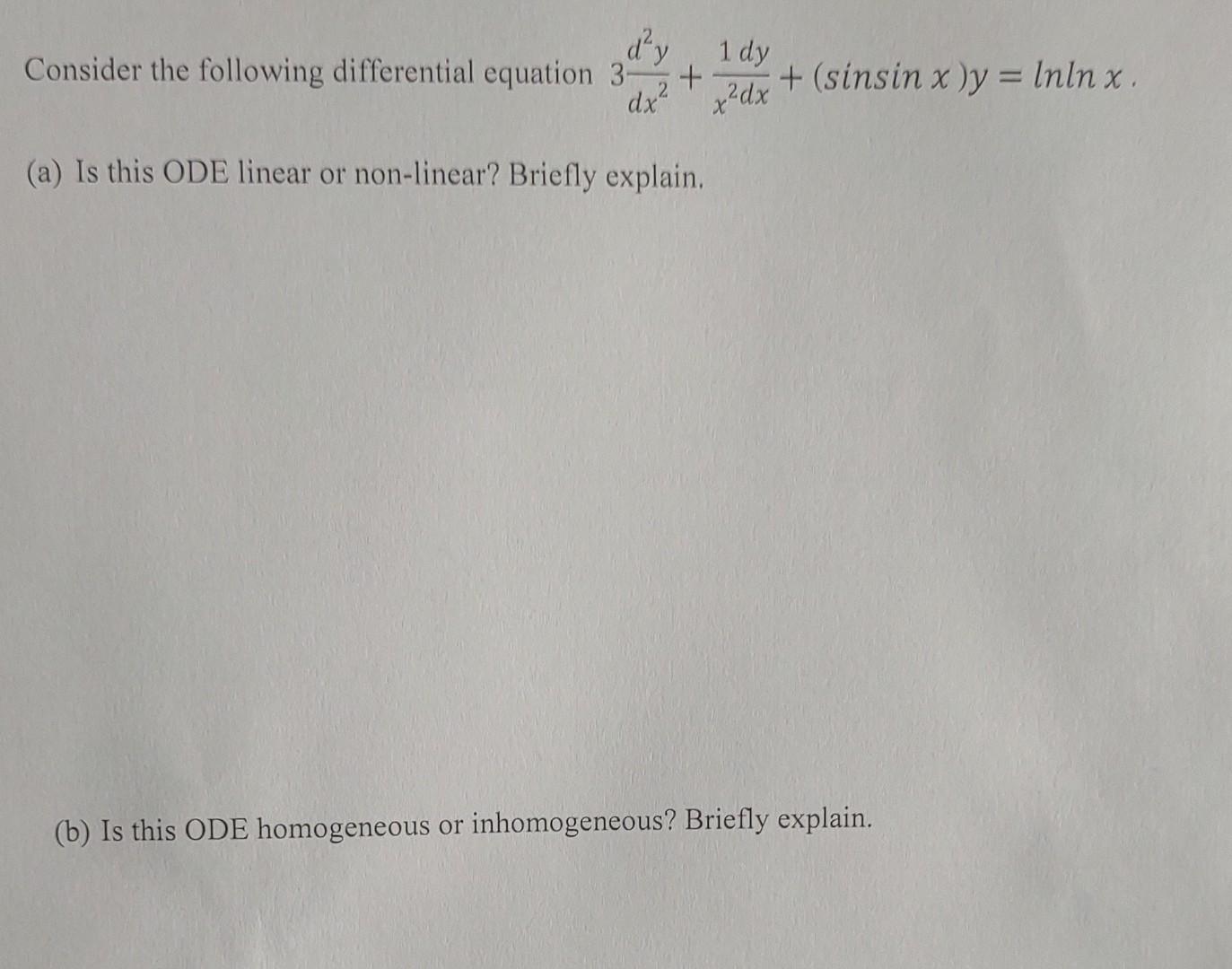 Solved Consider the following differential equation | Chegg.com