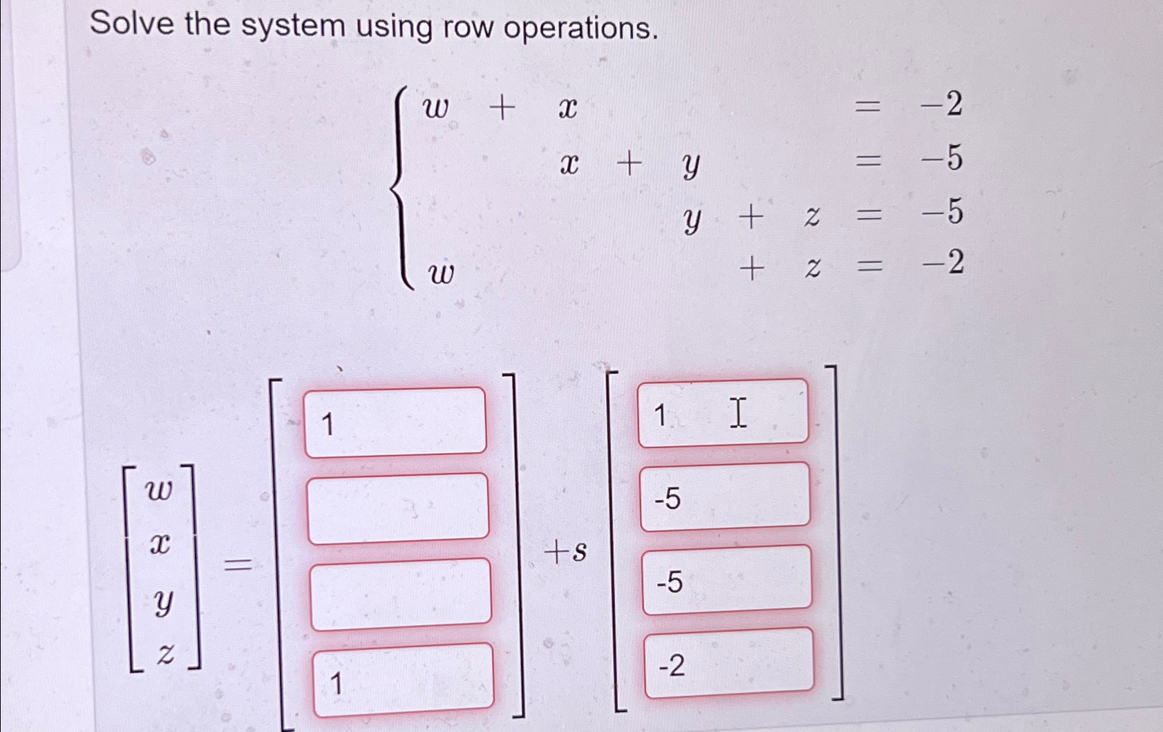 Solved Solve the system using row | Chegg.com