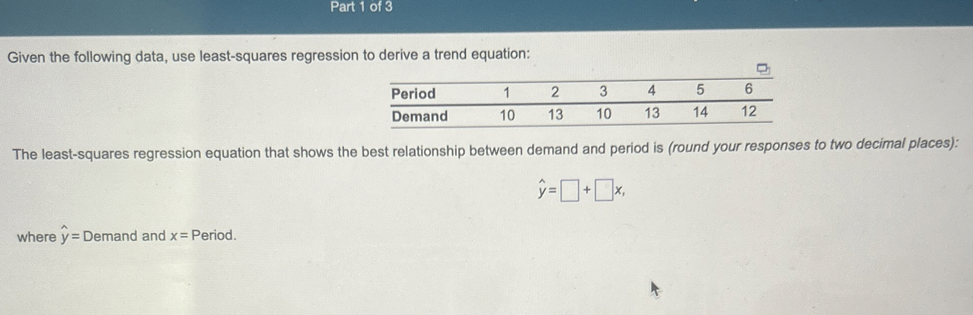 Solved Part 1 ﻿of 3Given the following data, use | Chegg.com
