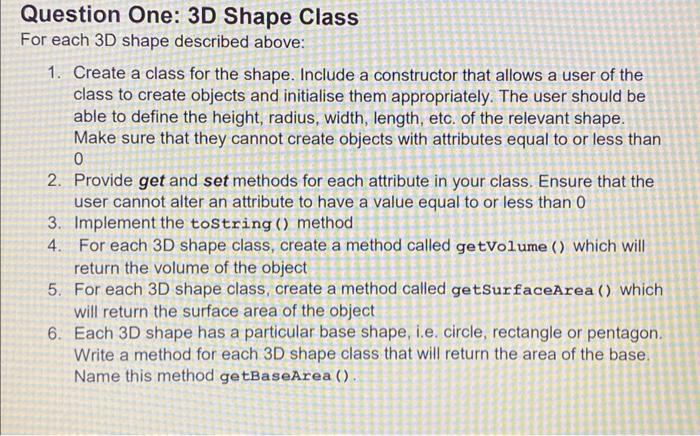 Solved Consider the following 3D shapes: [1] A right | Chegg.com