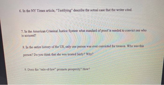 6. In the NY Times article, "Testilying" describe the | Chegg.com