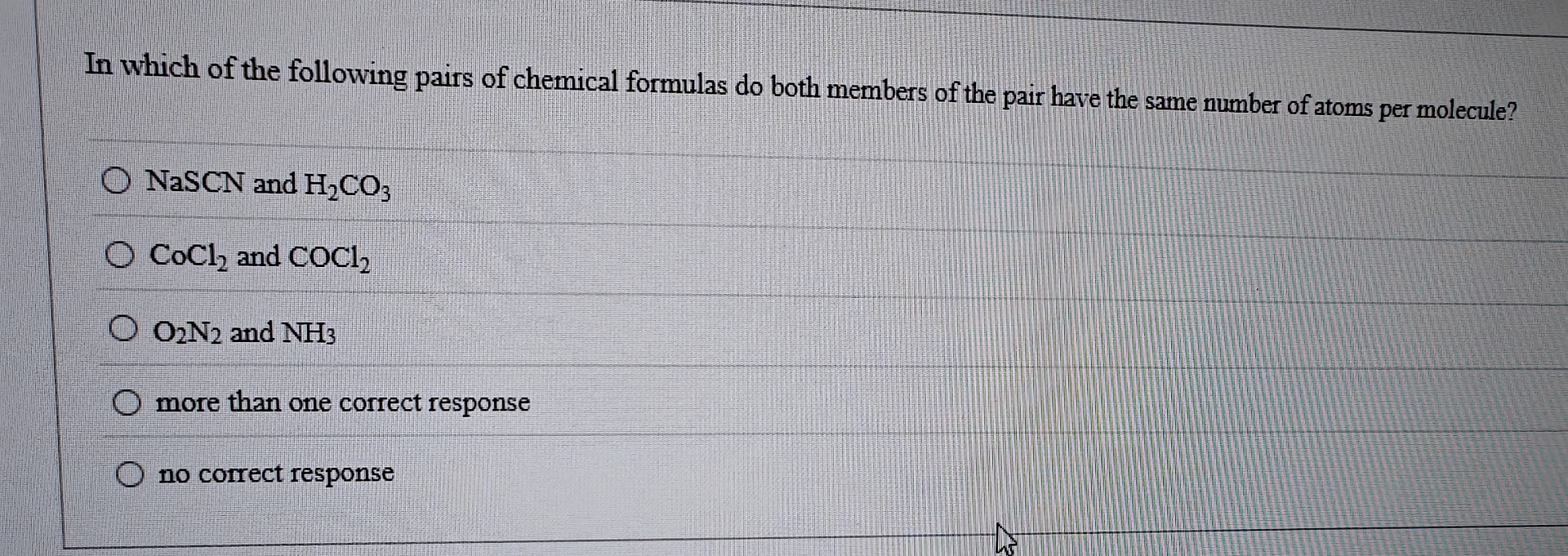 Solved In which of the following pairs of chemical formulas | Chegg.com
