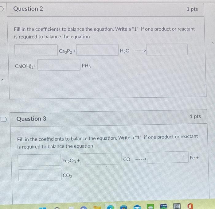 Solved Fill in the coefficients to balance the equation. | Chegg.com