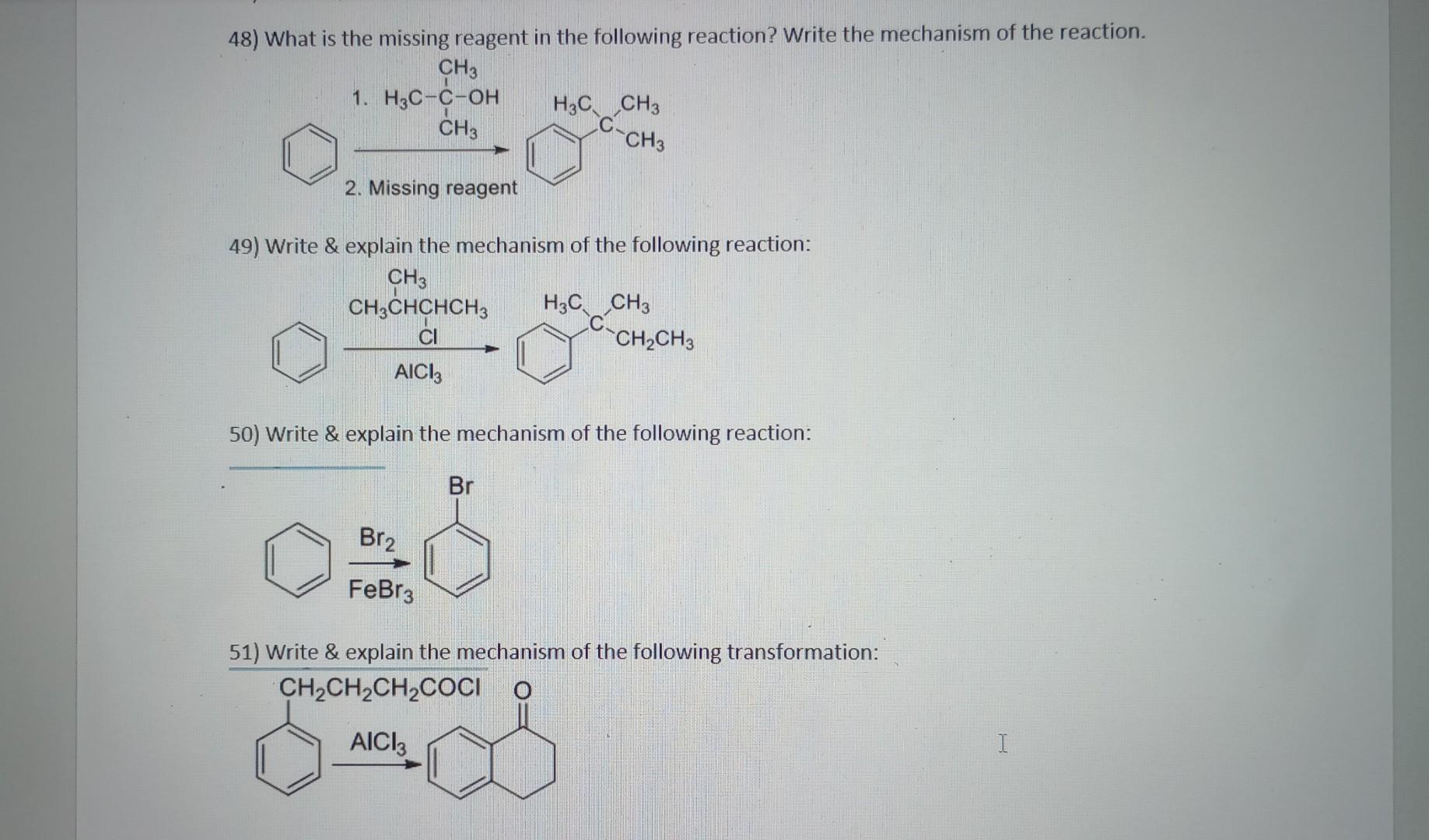 Solved 48) What is the missing reagent in the following | Chegg.com