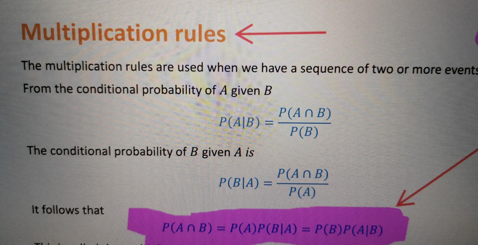 Solved Multiplication rules The multiplication rules are | Chegg.com