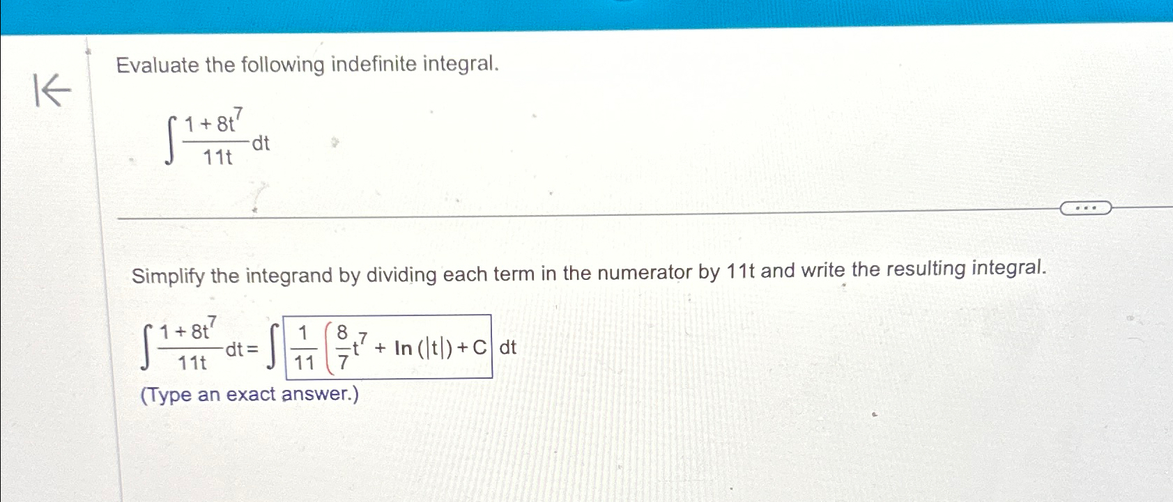 Solved Evaluate the following indefinite | Chegg.com