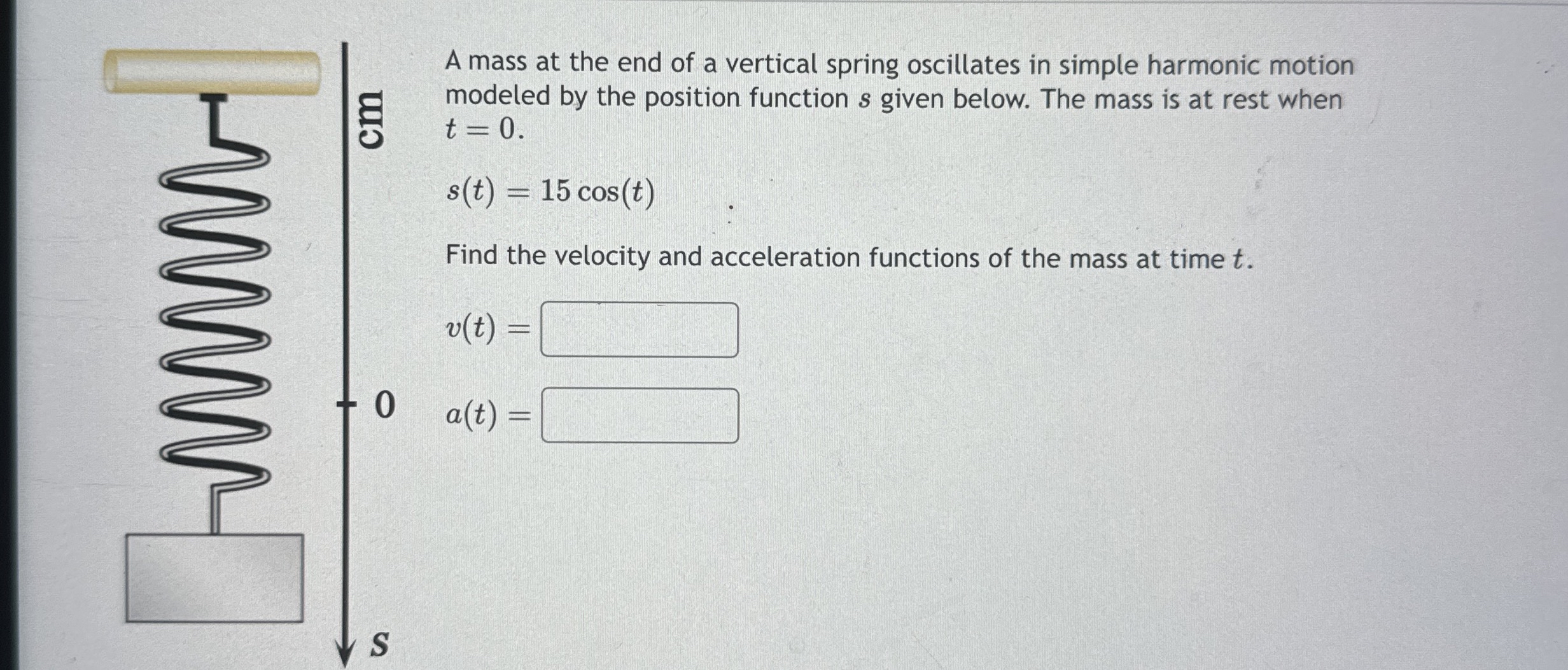 Solved A mass at the end of a vertical spring oscillates in | Chegg.com