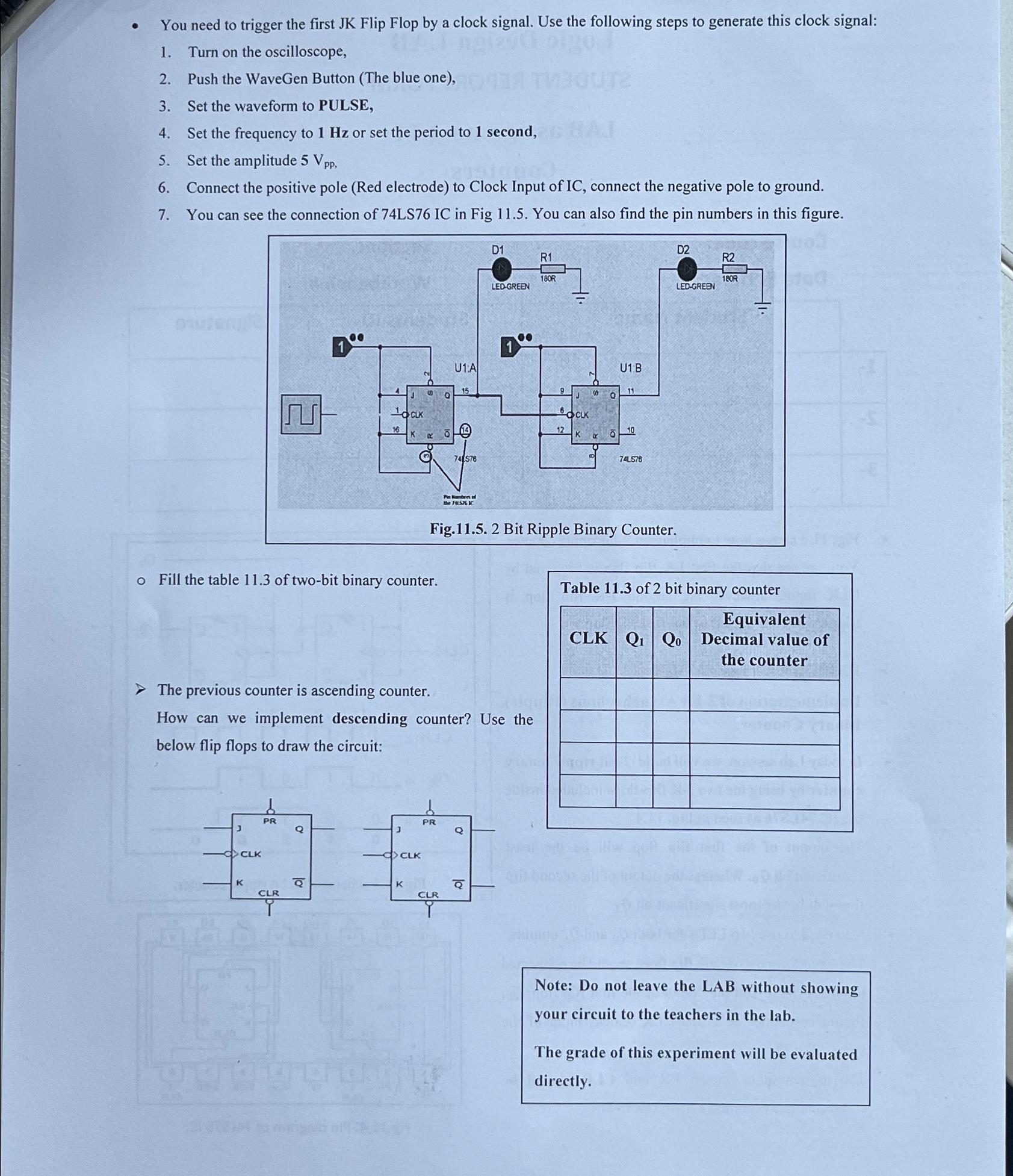Solved You need to trigger the first JK Flip Flop by a clock | Chegg.com