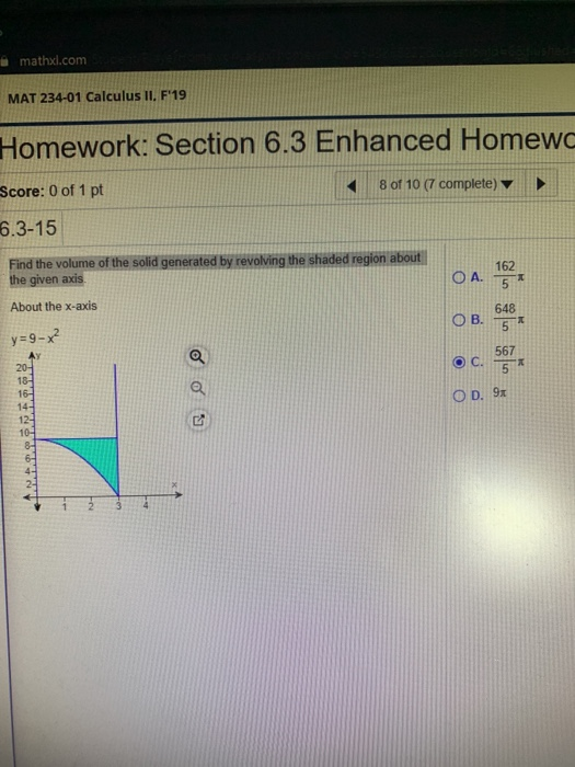 Solved mathxl.com MAT 234-01 Calculus II. F'19 Homework: | Chegg.com