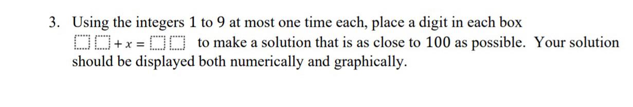 Solved Using the integers 1 ﻿to 9 ﻿at most one time each, | Chegg.com