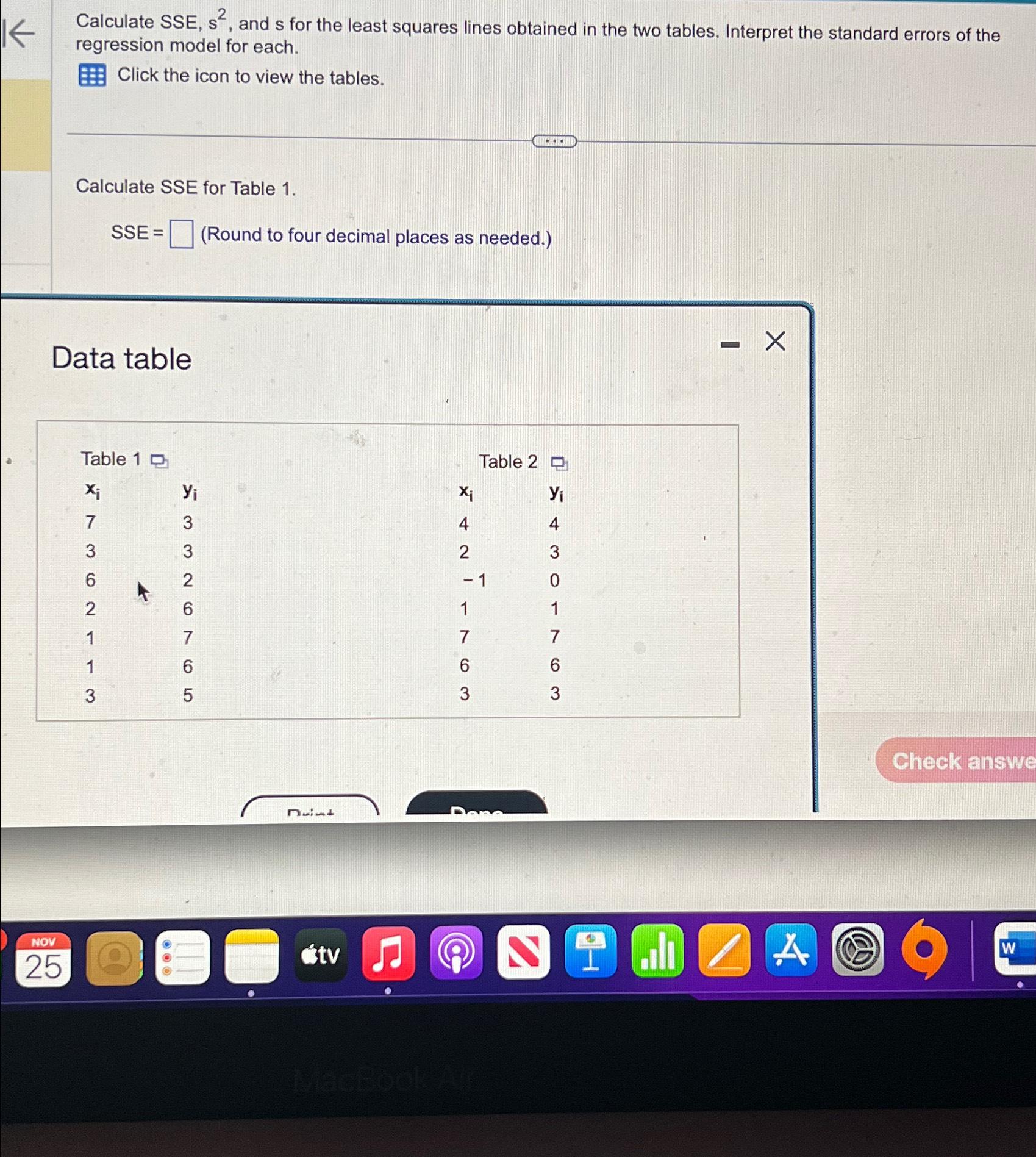 Solved Calculate SSE, s2, ﻿and s for the least squares lines | Chegg.com