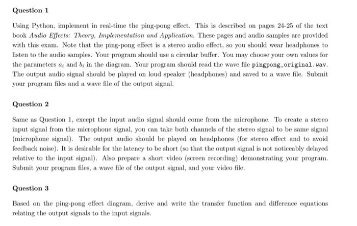 Solved Question 1 Using Python Implement In Real Time The 4320