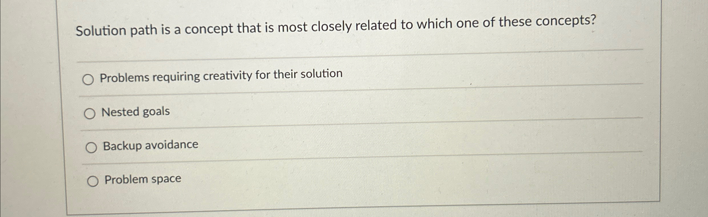 Solved Solution path is a concept that is most closely | Chegg.com