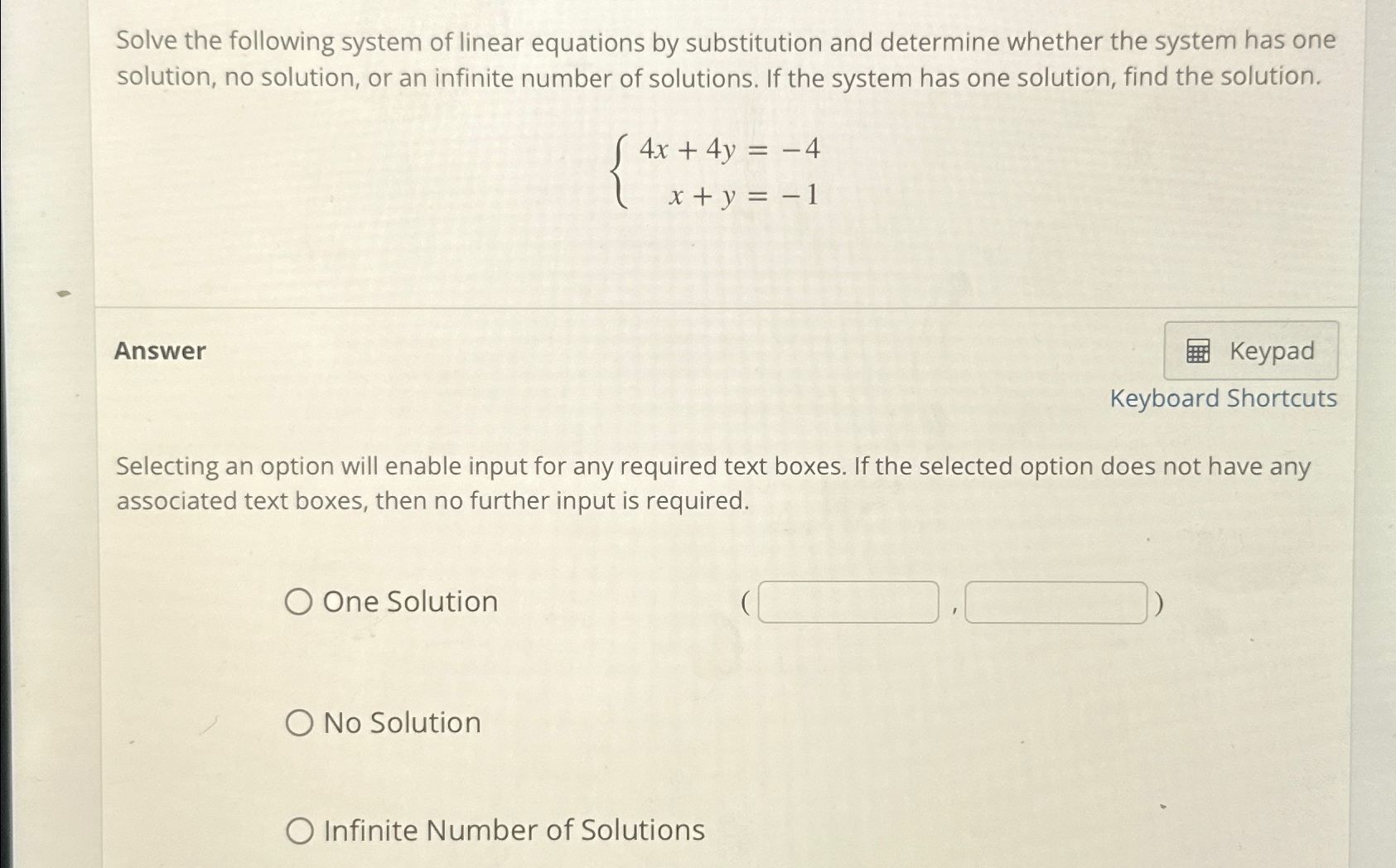 Solved Solve the following system of linear equations by | Chegg.com