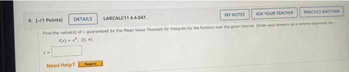 Solved 6. 1-/1 Points DETAILS LARCALC11 4.4.047. MYN Find | Chegg.com Solved 6. 1-/1 Points DETAILS LARCALC11 4.4.047. MYN Find | Chegg.com