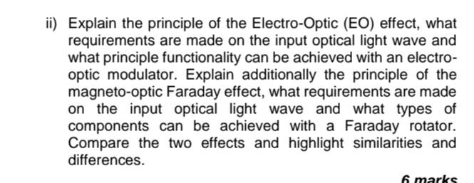 Solved An integrated optics electro-optic (EO) modulator | Chegg.com