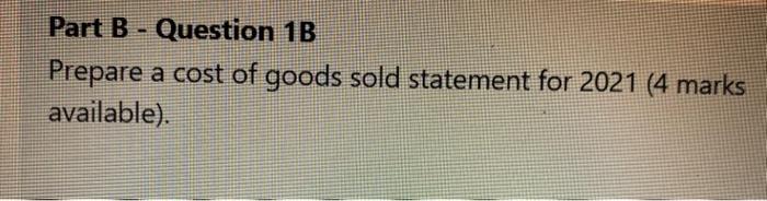 Solved Part B - Question 1 The table below shows the account | Chegg.com