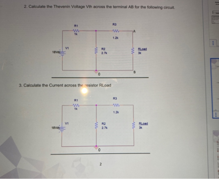 Solved 2. Calculate the Thevenin Voltage Vth across the | Chegg.com