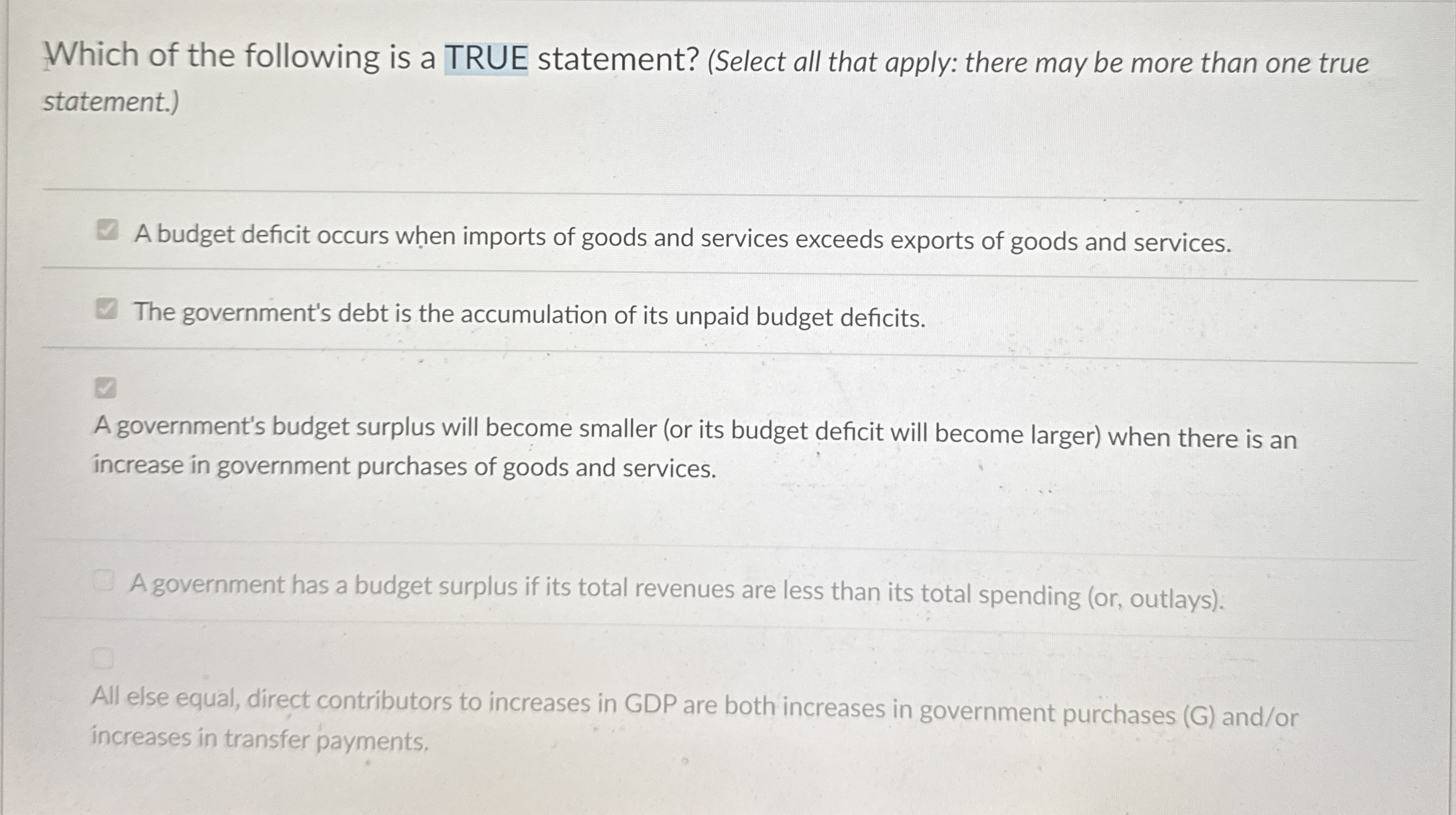 Solved Which of the following is a TRUE statement? (Select | Chegg.com