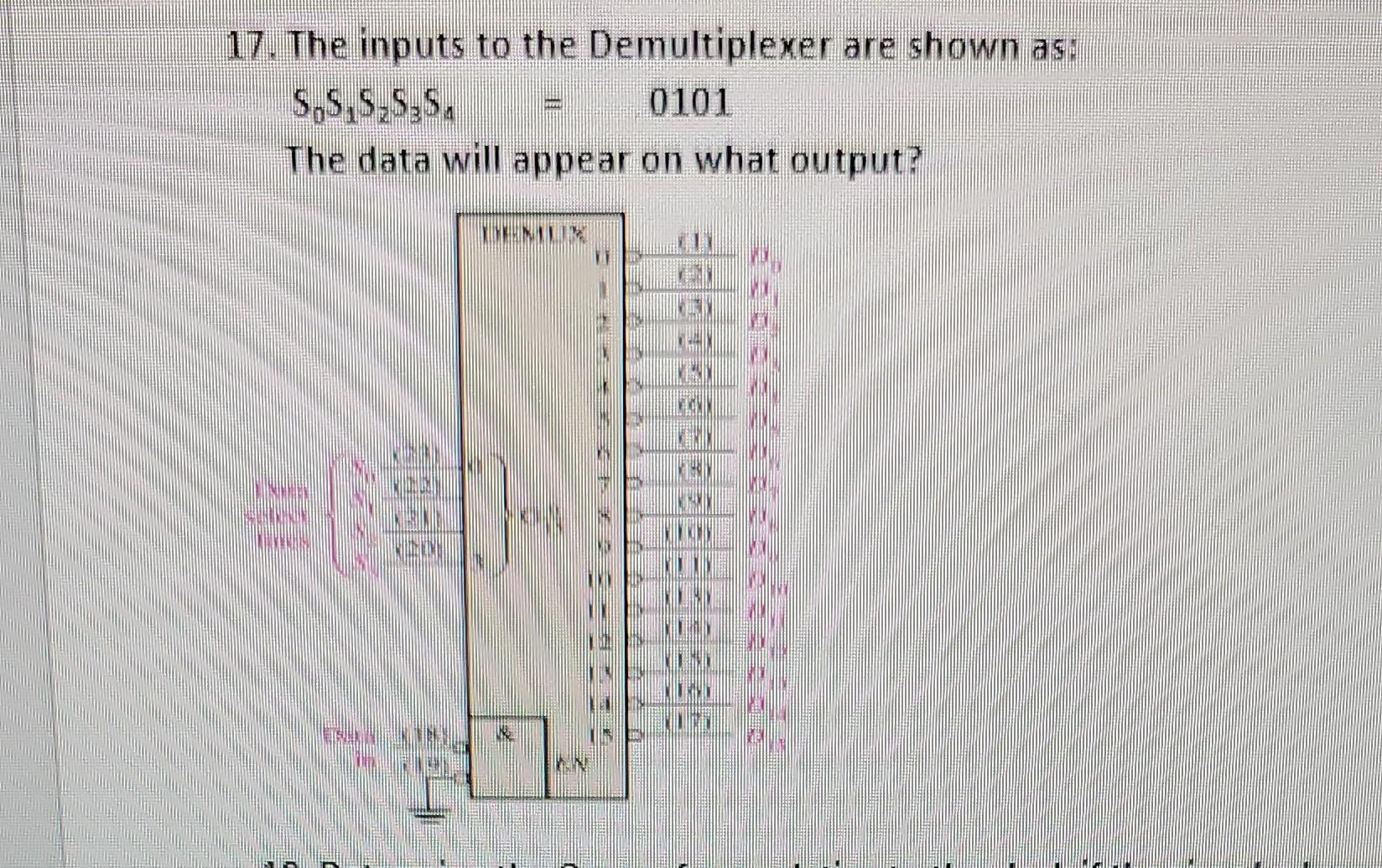 Solved 16. For the multiplexer in the figure, determine the | Chegg.com