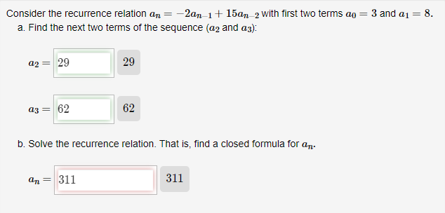 Solved Consider the recurrence relation an=-2an-1+15an-2 | Chegg.com
