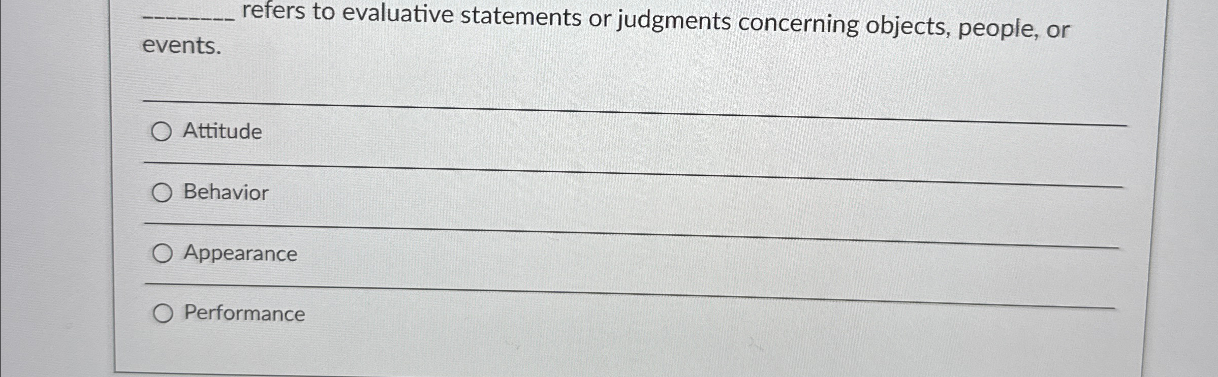 Solved q, ﻿refers to evaluative statements or judgments | Chegg.com