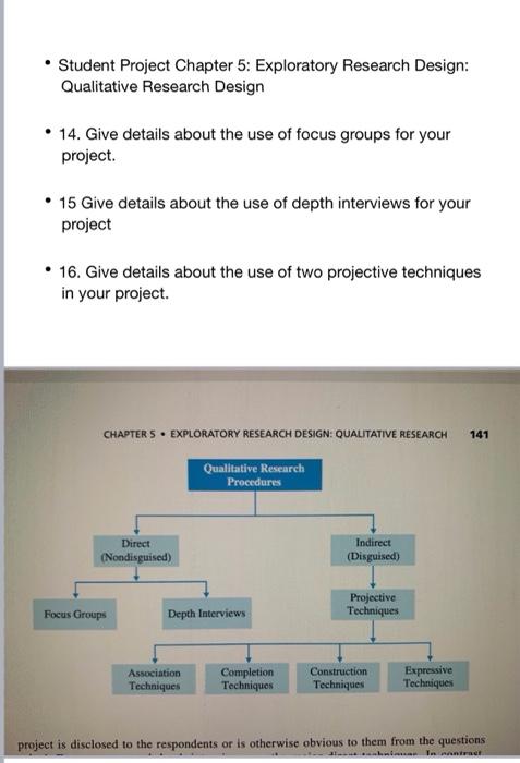 Solved Student Project Chapter 5: Exploratory Research | Chegg.com