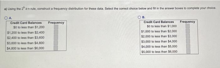 Solved Data tablea) Using the 2k≥n rule, construct a | Chegg.com