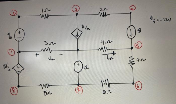 Solved write the nodal equation at every point in the | Chegg.com