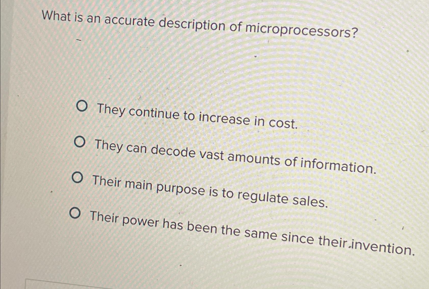 Solved What is an accurate description of | Chegg.com