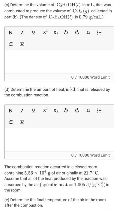 Solved C2H5OH(1) + 3 O2(g) + 2 CO2(g) + 3 H2O(9) Ethanol, | Chegg.com