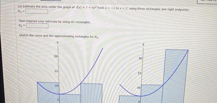 Solved (a) Estimate the area under the graph of f(x)=7+4x2 | Chegg.com