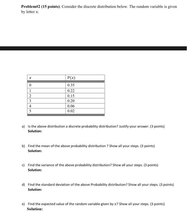 Solved Problem 2 15 Points Consider The Discrete