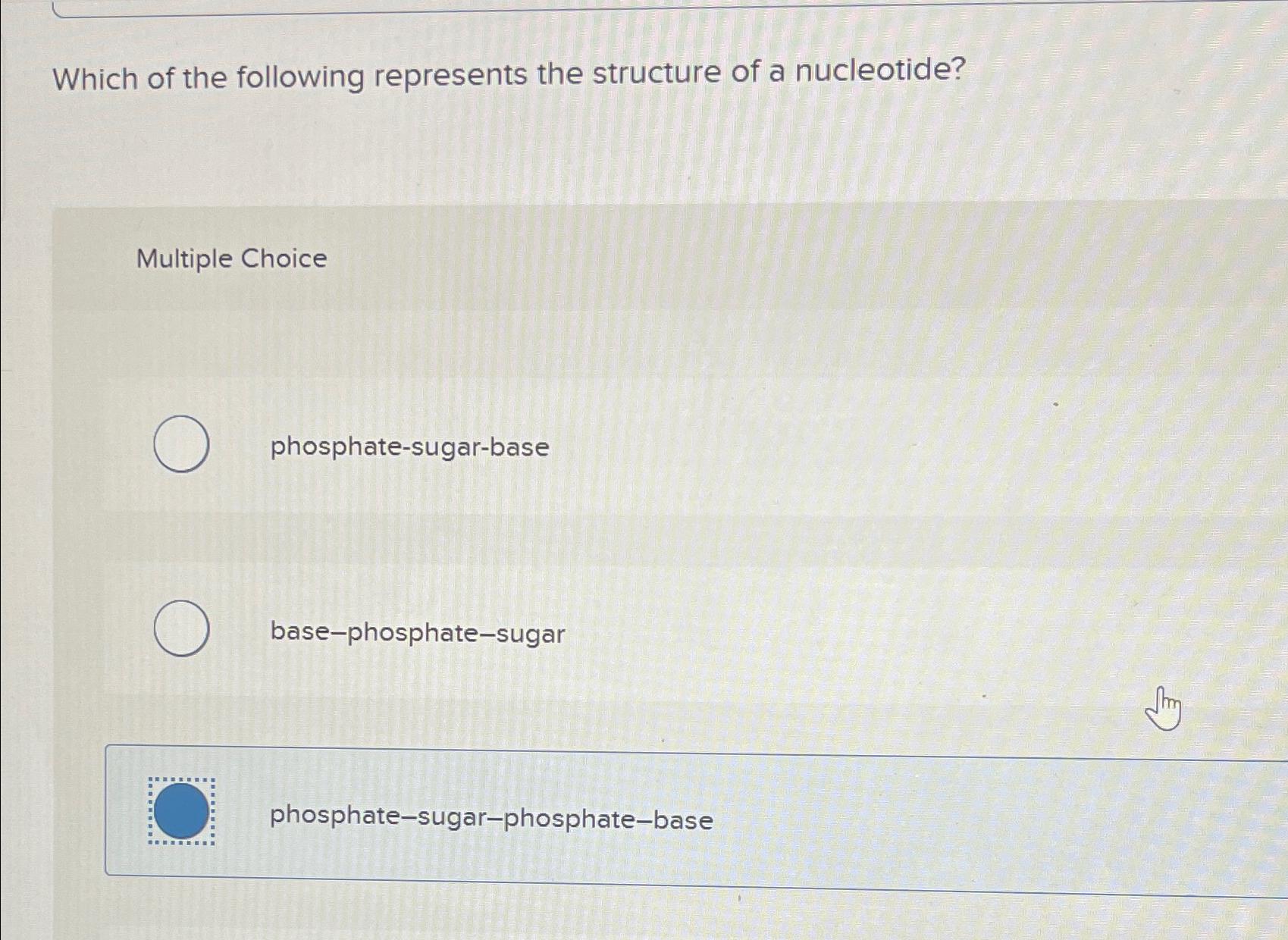Solved Which of the following represents the structure of a | Chegg.com