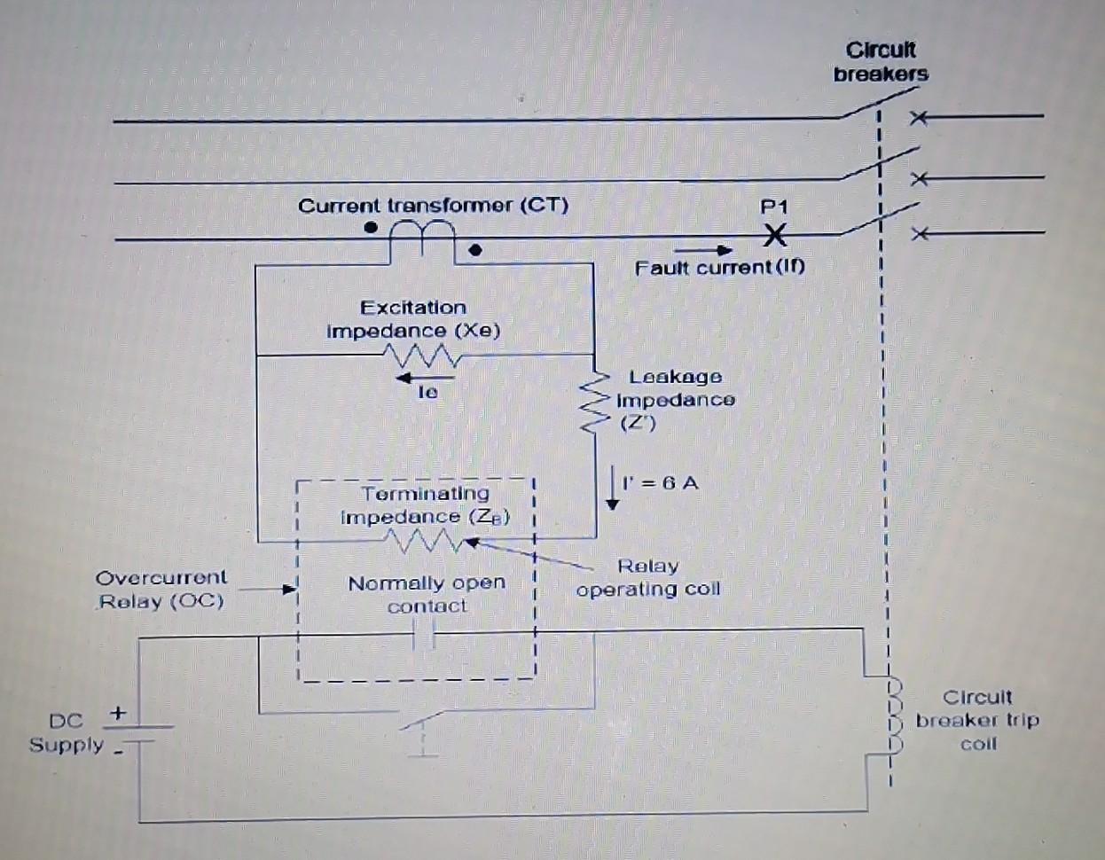 Solved b) The schematic diagram of an overcurrent protection | Chegg.com