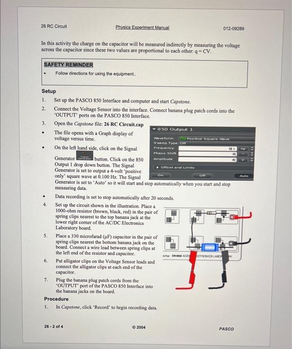 Solved Resistance= 1000 ohmcapacitor= 330 uFAssitance | Chegg.com