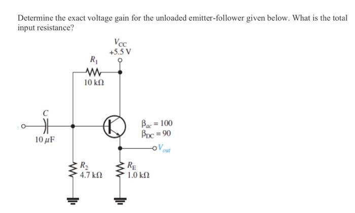 Solved Determine the exact voltage gain for the unloaded | Chegg.com