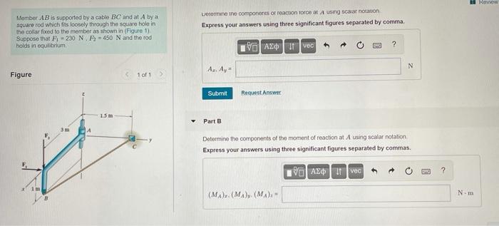 Solved Haviow Locaine components or reaction to eat A using | Chegg.com